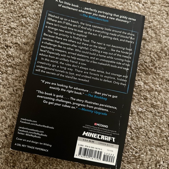 Other | Minecraft The Island Book By Max Brooks | Poshmark